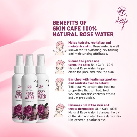 Skin Cafe 100% Natural Rose Water Face And Body Mist (120ml) – Story Brand